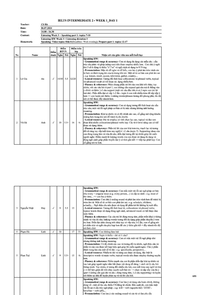 Ielts Intermediate 2 - Week 3 | PDF