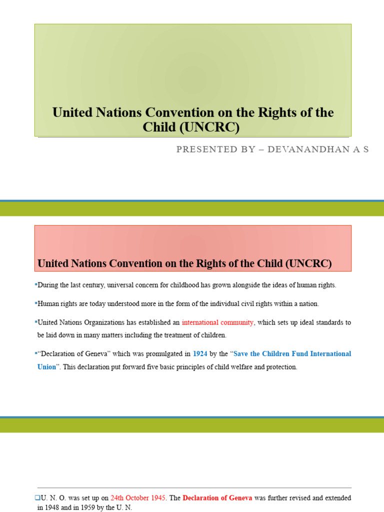 8.united Nations Convention On The Rights of The Child (UNCRC) | PDF ...