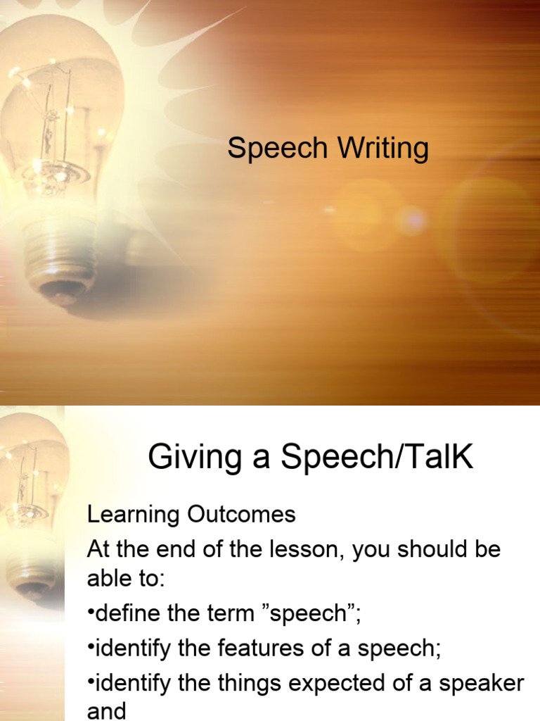 SPEECH WRITING lesson (1) (2) | PDF | Speech | Rhetoric