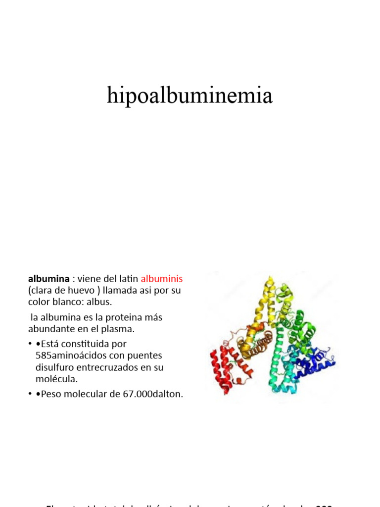 Albumina | PDF | Edema | Especialidades Medicas