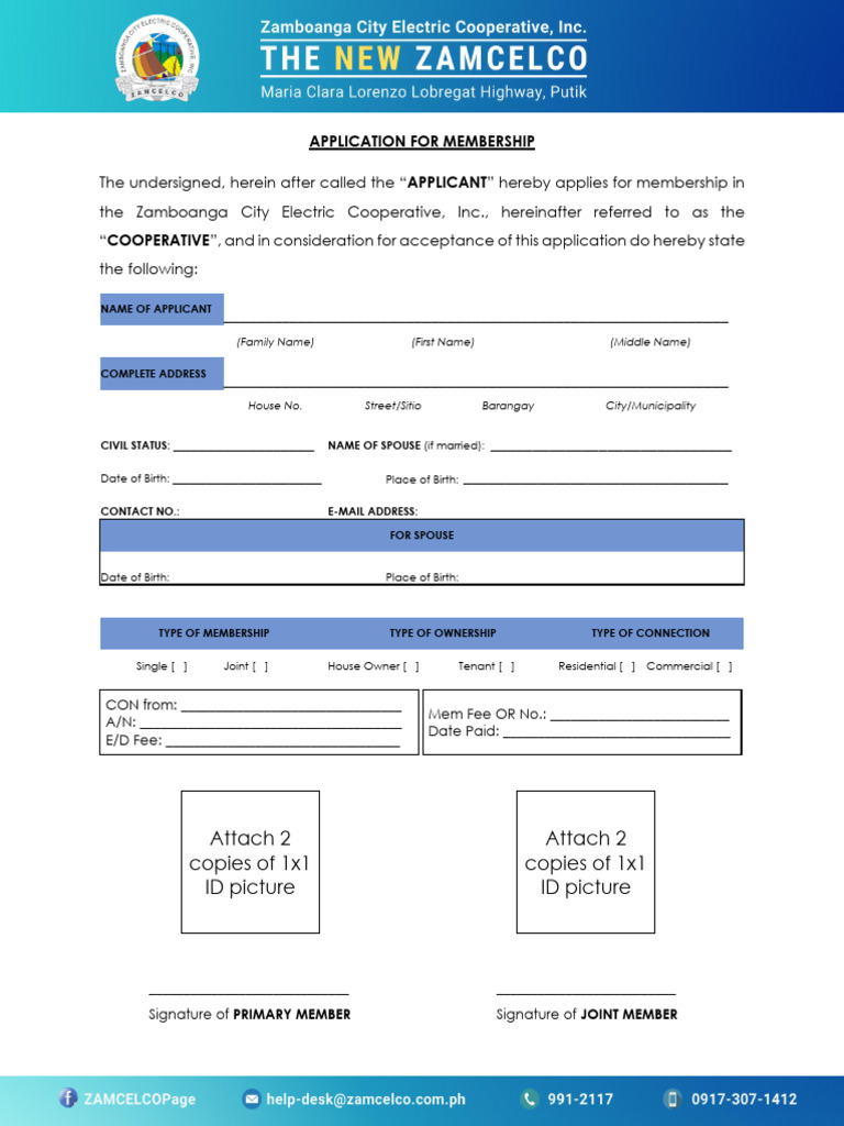 Membership Application Form | PDF | Cooperative | Legal Liability