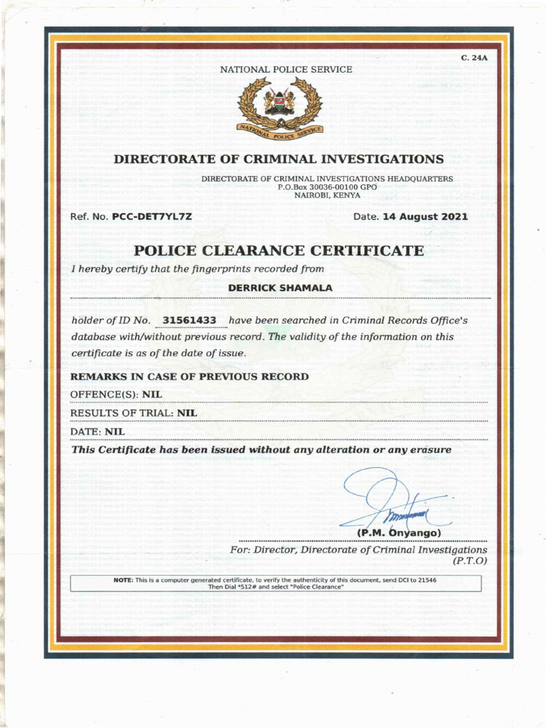 Certificate of Good Conduct | PDF
