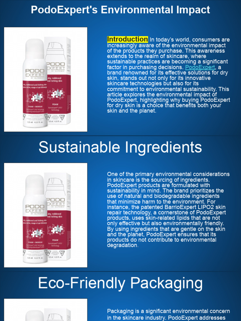 PodoExpert: Sustainable Skincare Solutions | PDF | Sustainability ...