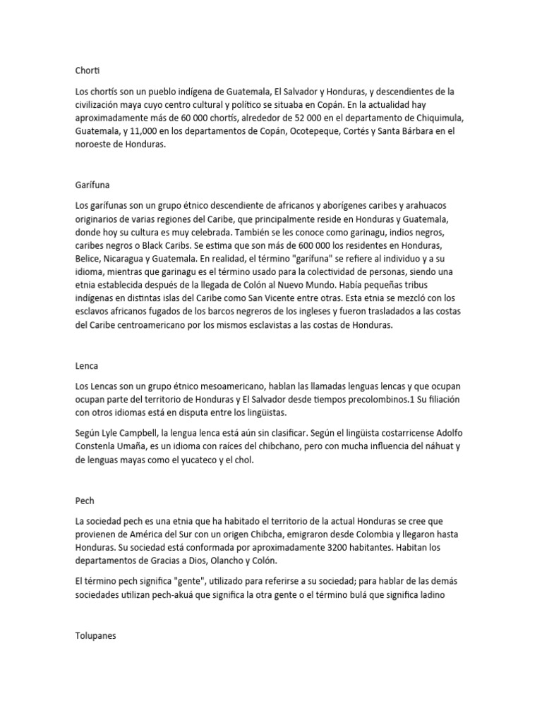 Chorti | PDF | Honduras | Pueblos Indígenas de las Américas