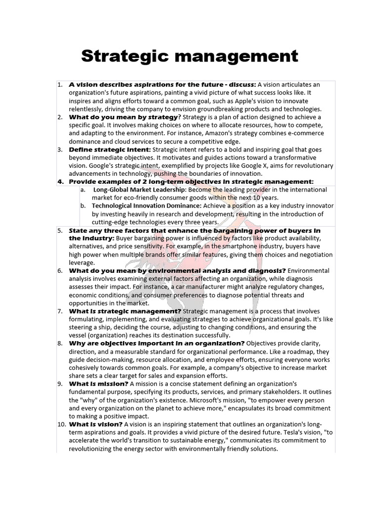 Strategic Management1.0 Notes | PDF | Strategic Management ...