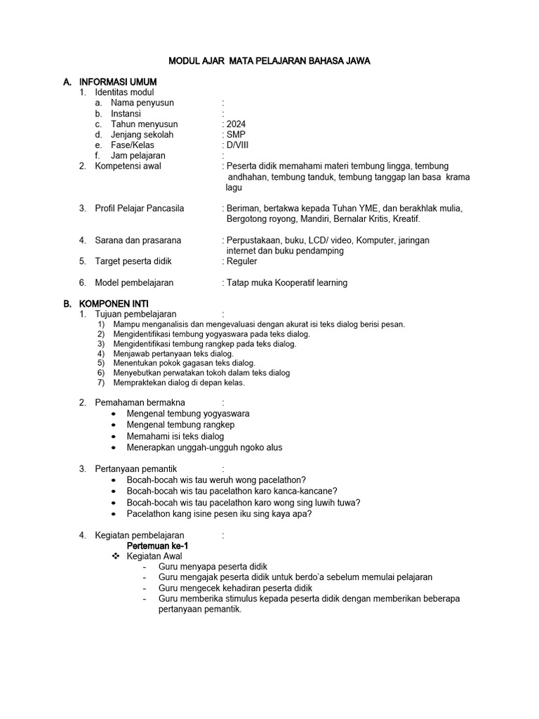 Modul Ajar Dialog | PDF