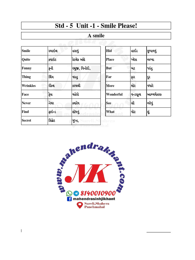 Eng STD 5 Unit 1 | PDF