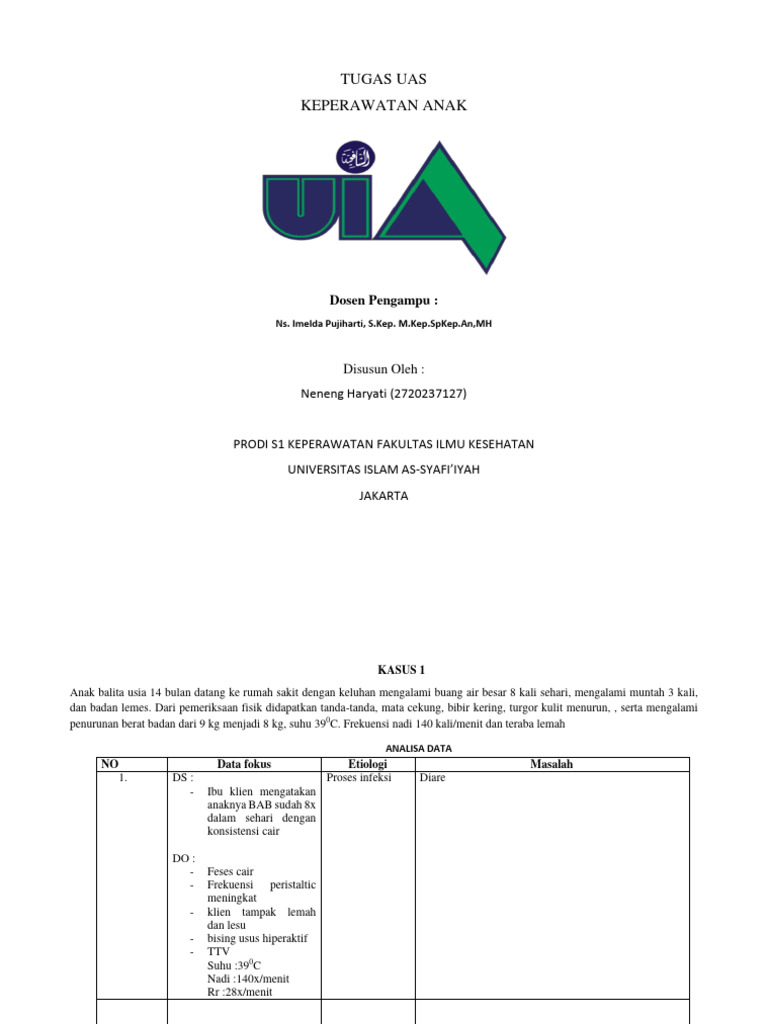 Uas Keperawatan Anak Neneng Haryati | PDF