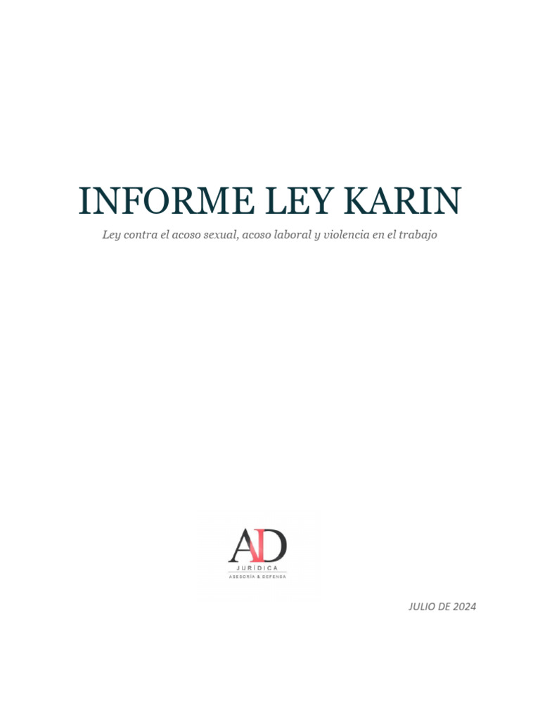 Informe Ley Karin | PDF | Acoso sexual | Justicia