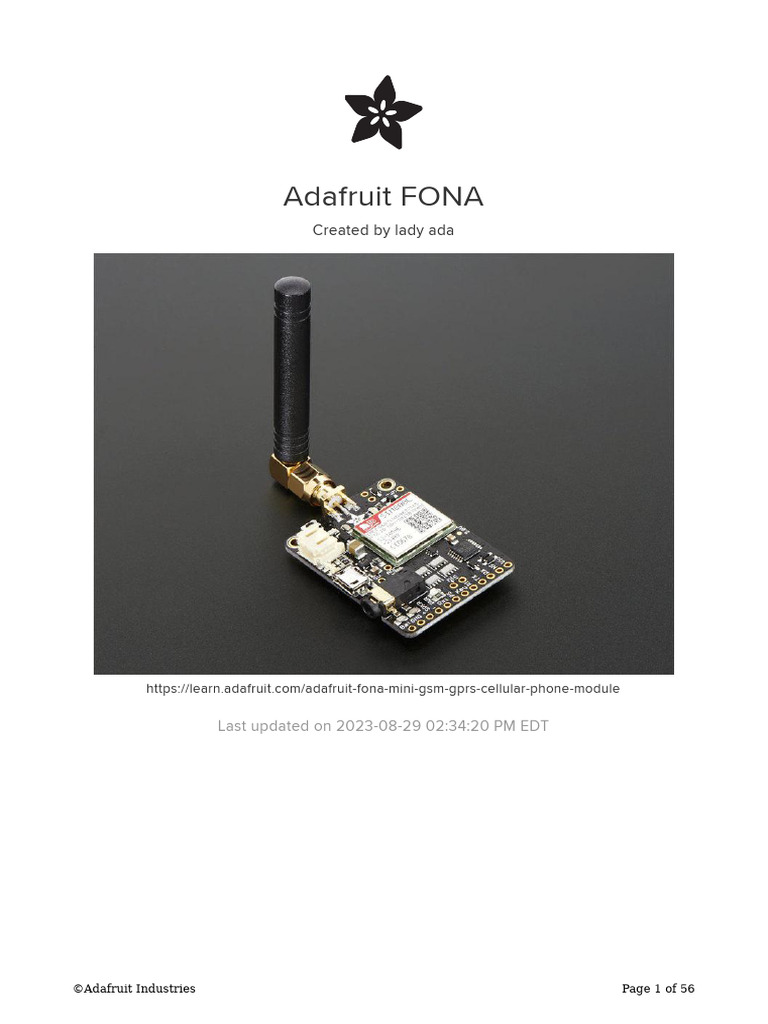 Adafruit Fona Mini Gsm Gprs Cellular Phone Module-765052 | Download ...