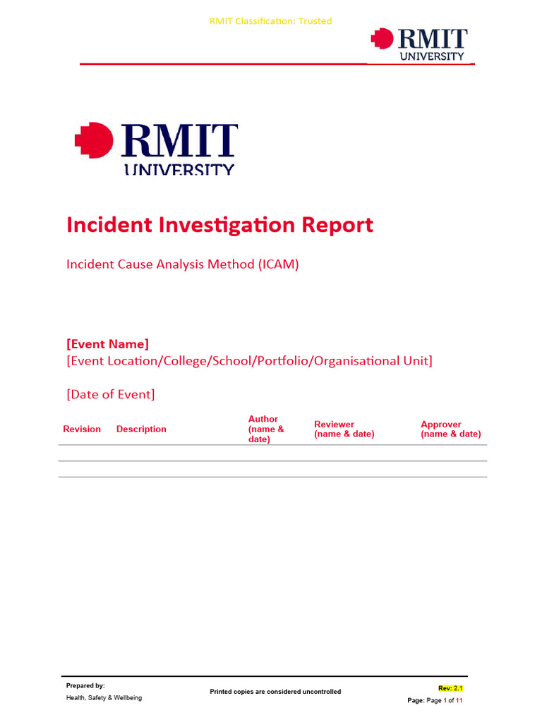 Investigation ICAM template | Download Free PDF | Radiation | Risk