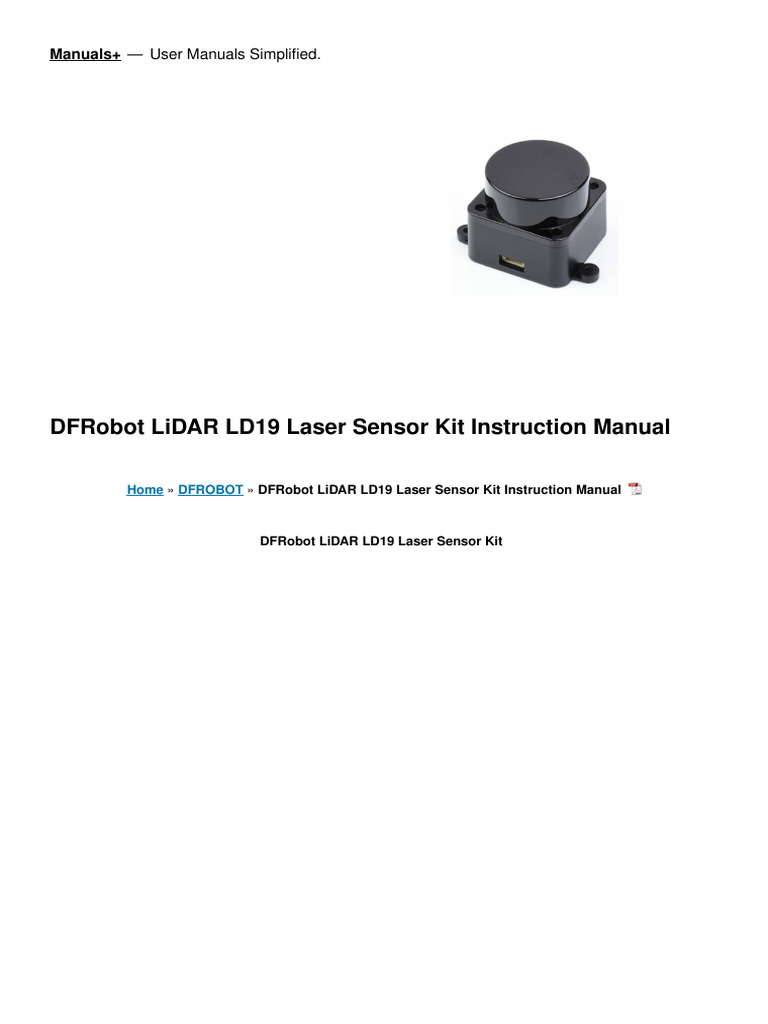 Lidar ld19 Laser Sensor Kit Manual | PDF | Power Supply | Computing
