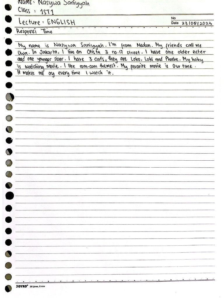 Nasywa Saniyyah - About Yourself | PDF