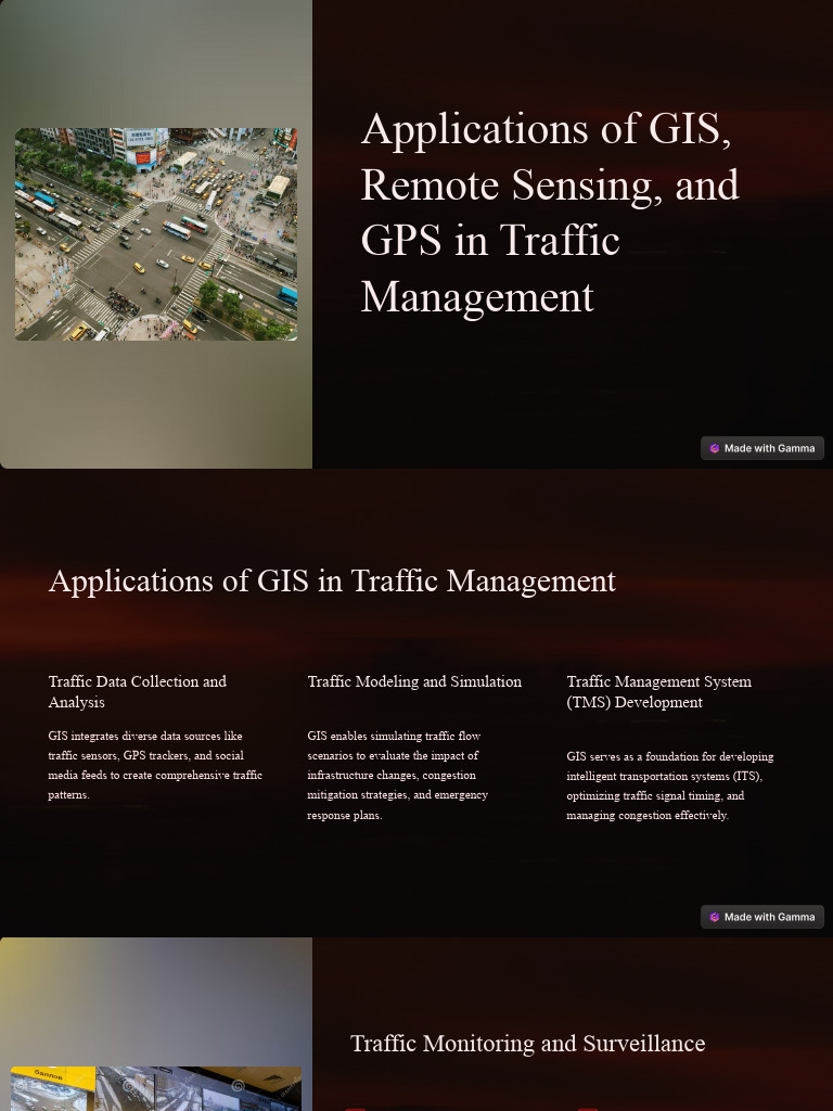 Applications of GIS Remote Sensing and GPS in Traffic Management | PDF ...