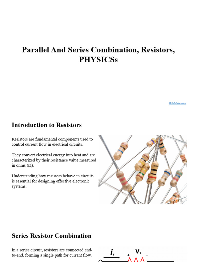 Parallel and Series Combination, Resistors, PHYSICSs | PDF | Series And Parallel Circuits | Resistor
