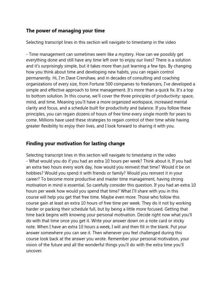 Managing Your Time | PDF | Instant Messaging | Text Messaging