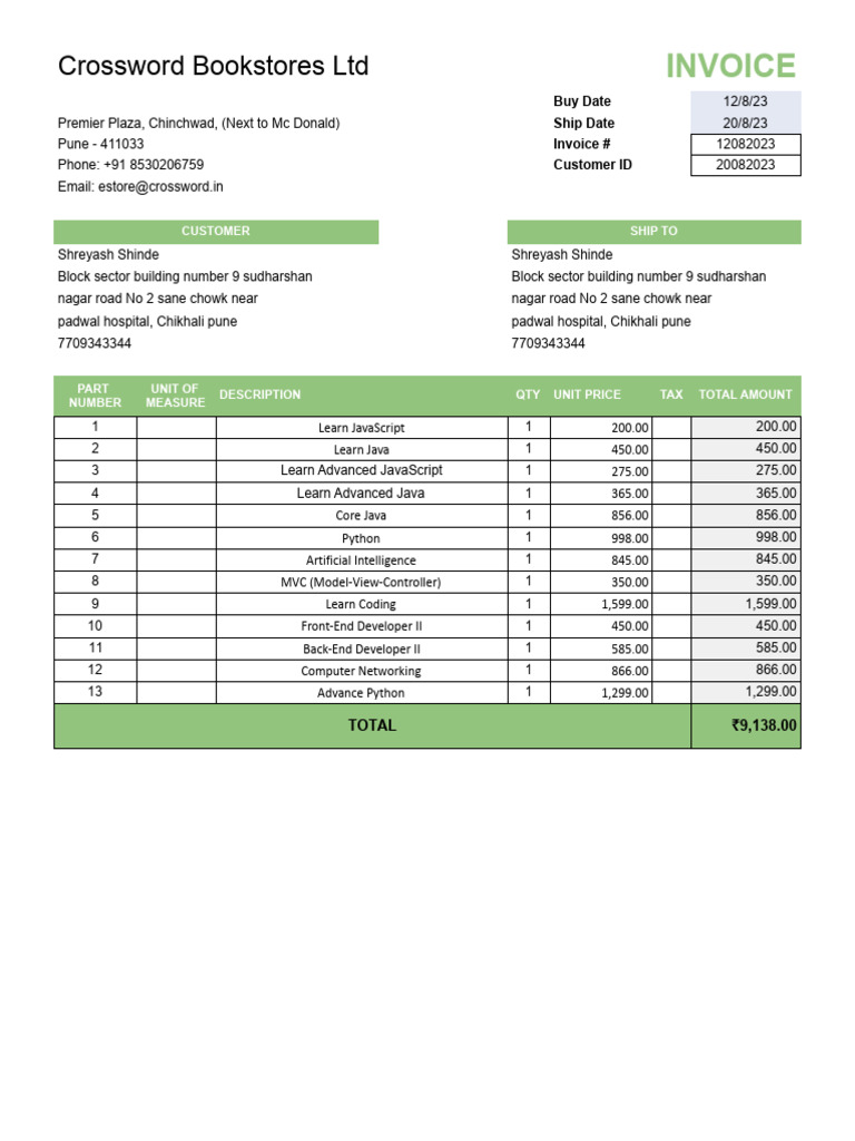 Bill Book - Invoice | PDF | Information Technology | Computer Programming