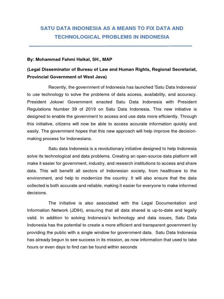 Satudataindonesia | PDF | Interoperability | Computer Security