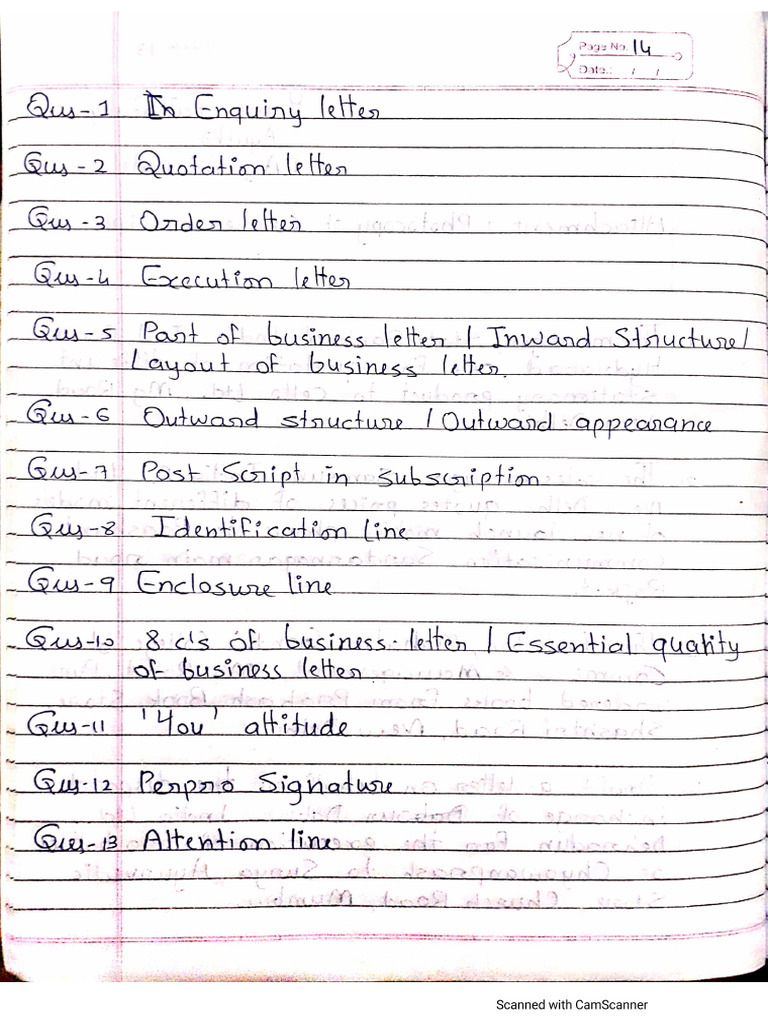 Check List of Question To Be Prepared Fro Exam | PDF