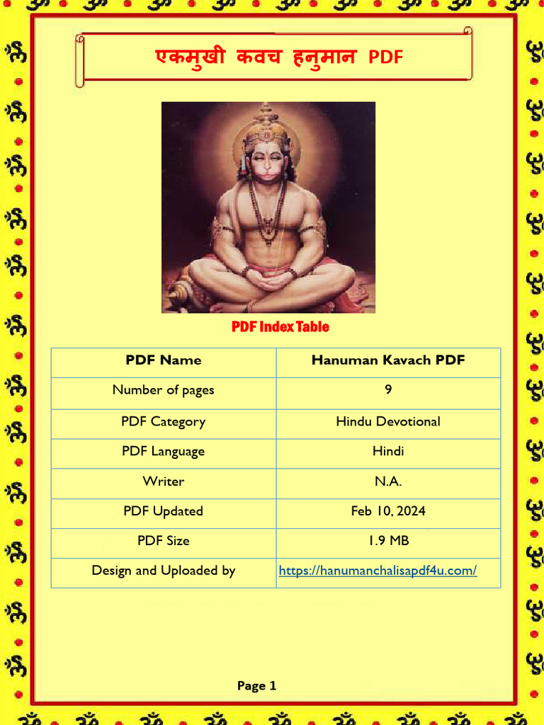 Ek Mukhi Hanuman Kavach | PDF