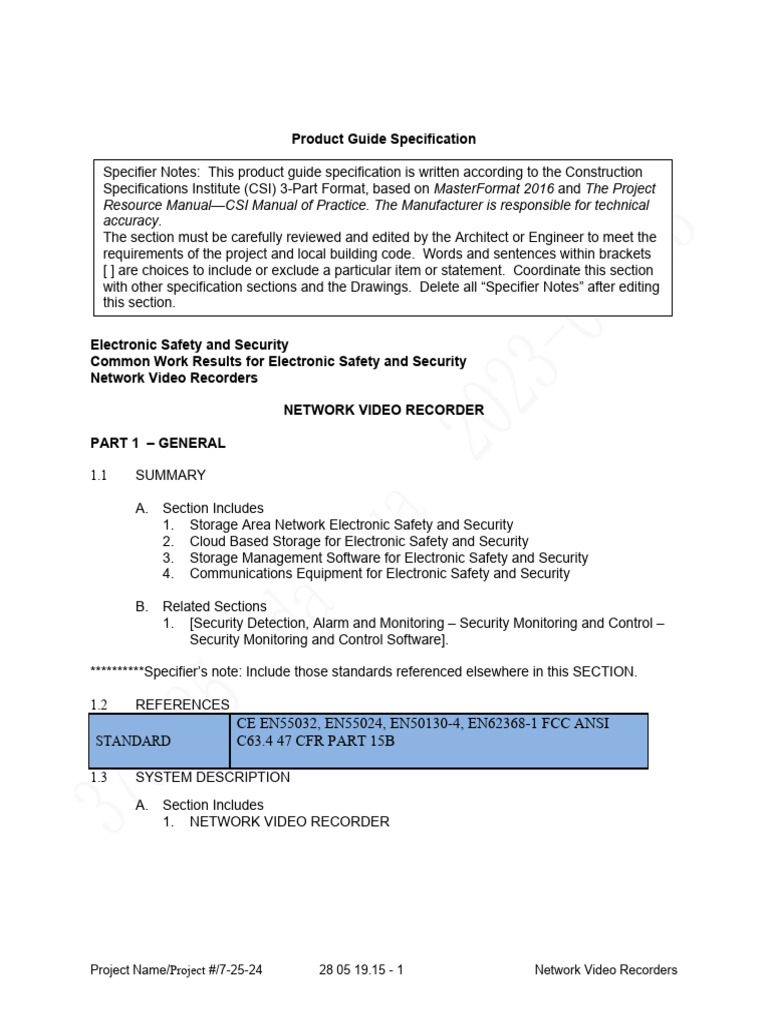 Product Guide Specification | PDF | Specification (Technical Standard) | Hdmi