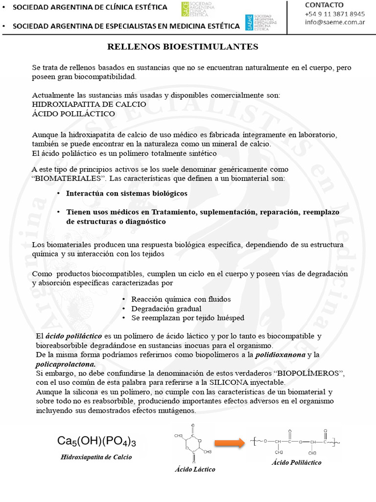 Apunte Rellenos Bioestimulantes | PDF | Biomaterial