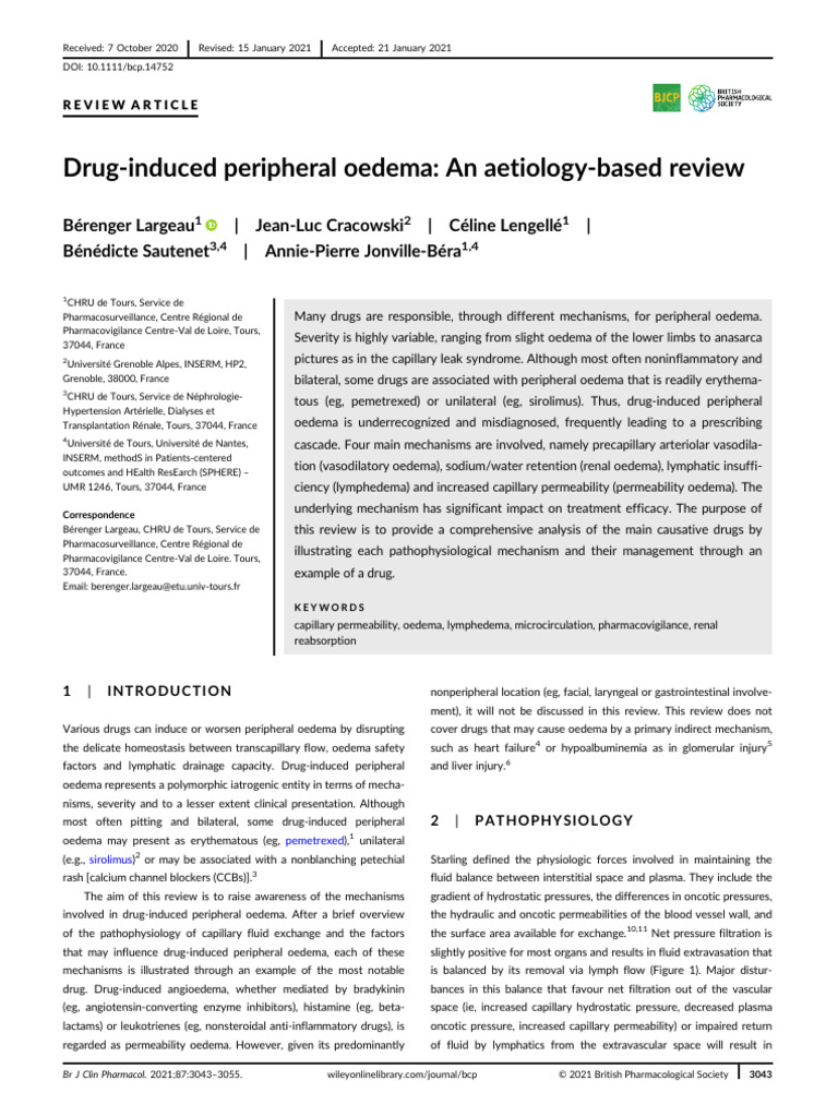 Brit J Clinical Pharma - 2021 - Largeau - Drug Induced Peripheral ...