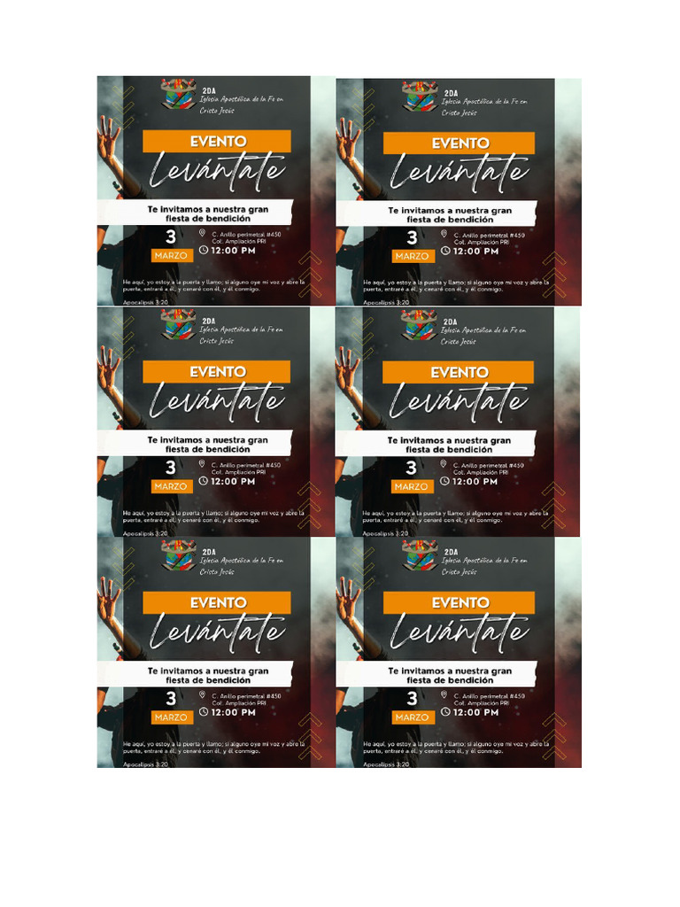 Invitación Levantate | PDF