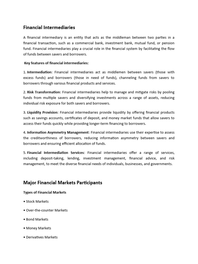 Introduction to Financial Markets | Download Free PDF | Financial ...