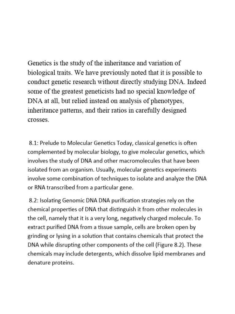 Lecture Noteon Basic Molecular Techniques Pdf Dna Genetics