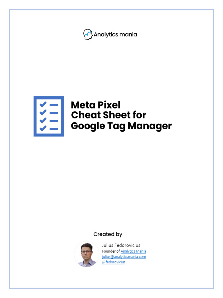 Facebook Pixel Cheat Sheet For GTM Analytics Mania 3 | PDF | Facebook | Privacy