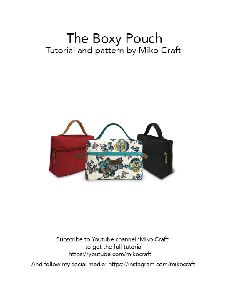 The Boxy Pouch - Pattern by Miko Craft | PDF