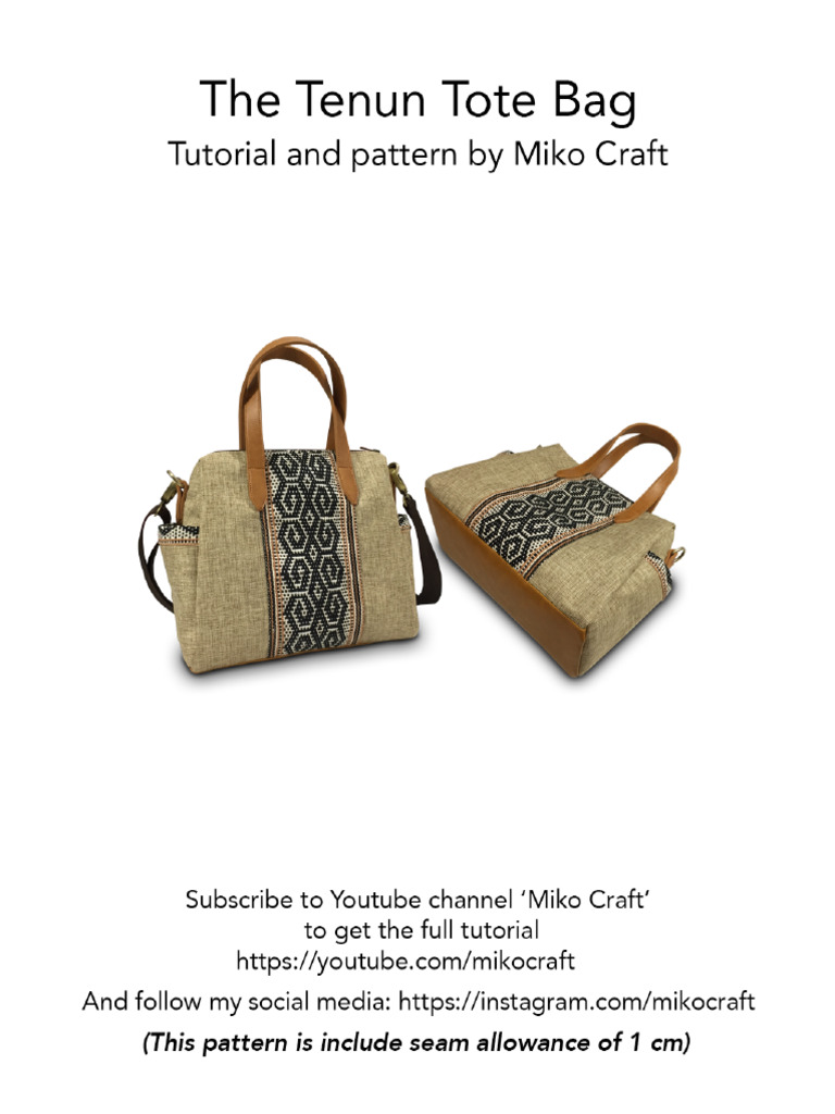 Tenun Tote Bag Free Pattern and Tutorial by Miko Craft | PDF