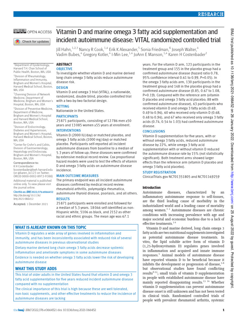 Article LCA - CC1 A1 - 22 Sept | PDF | Autoimmune Disease | Vitamin D