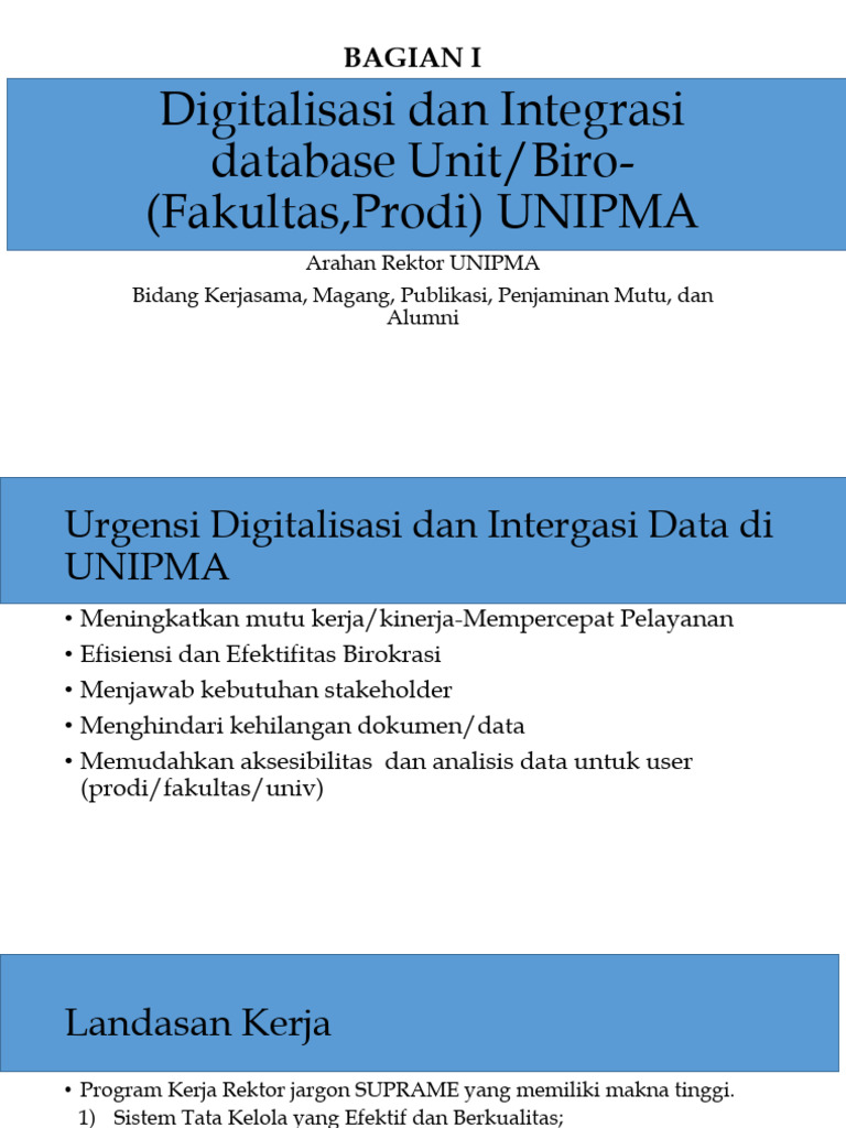 Digitalisasi dan Integrasi Data UNIPMA | PDF