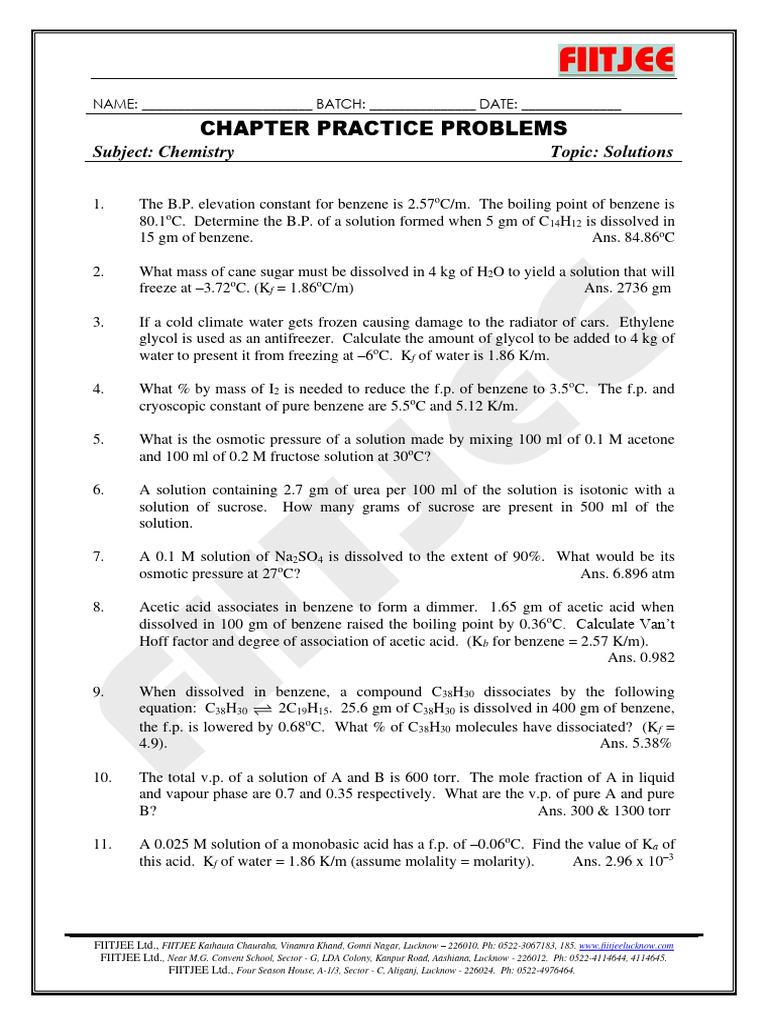 CPP - Liquid Solutions | PDF | Dissociation (Chemistry) | Acid