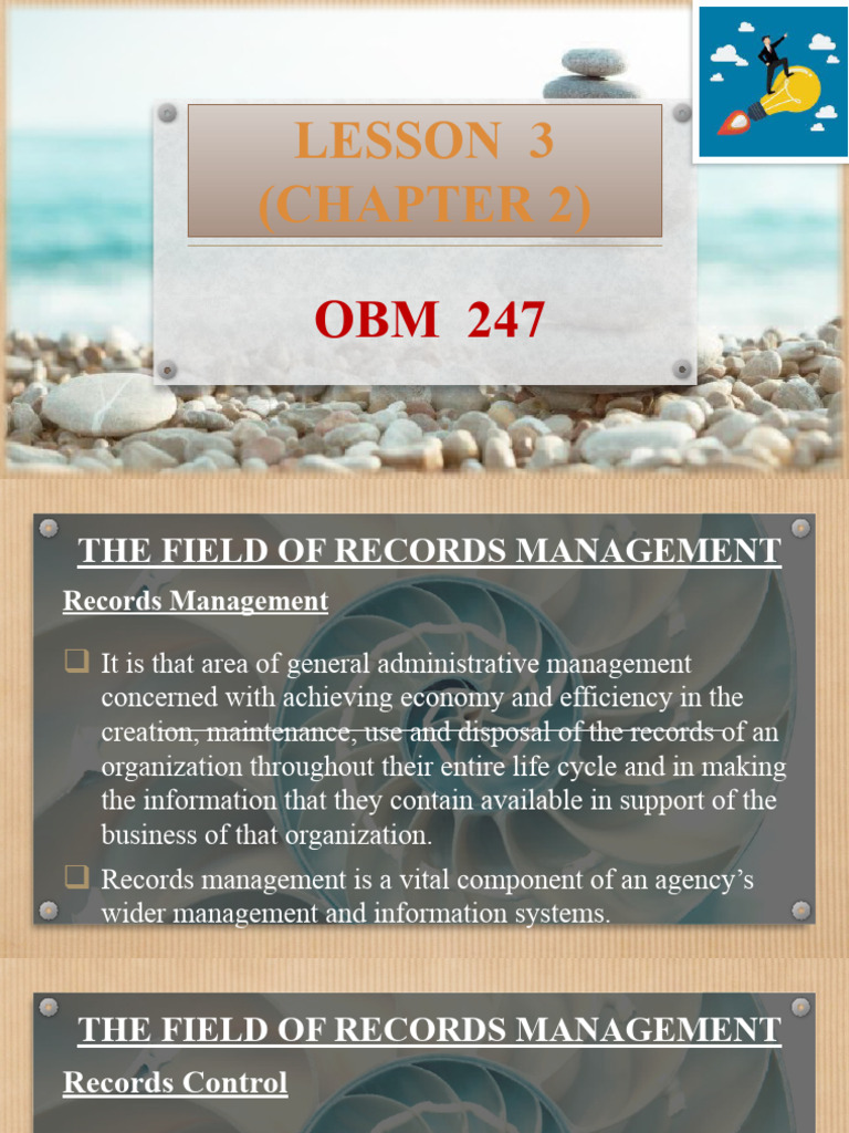 Lesson 3 - Chapter 2 Obm247 (Powerpoint) | PDF | Records Management | Business
