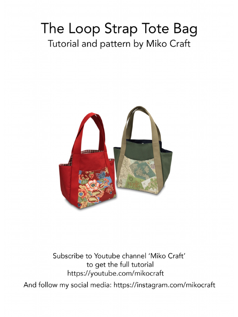 The Loop Strap Tote Bag - Free Pattern by Miko Craft | PDF