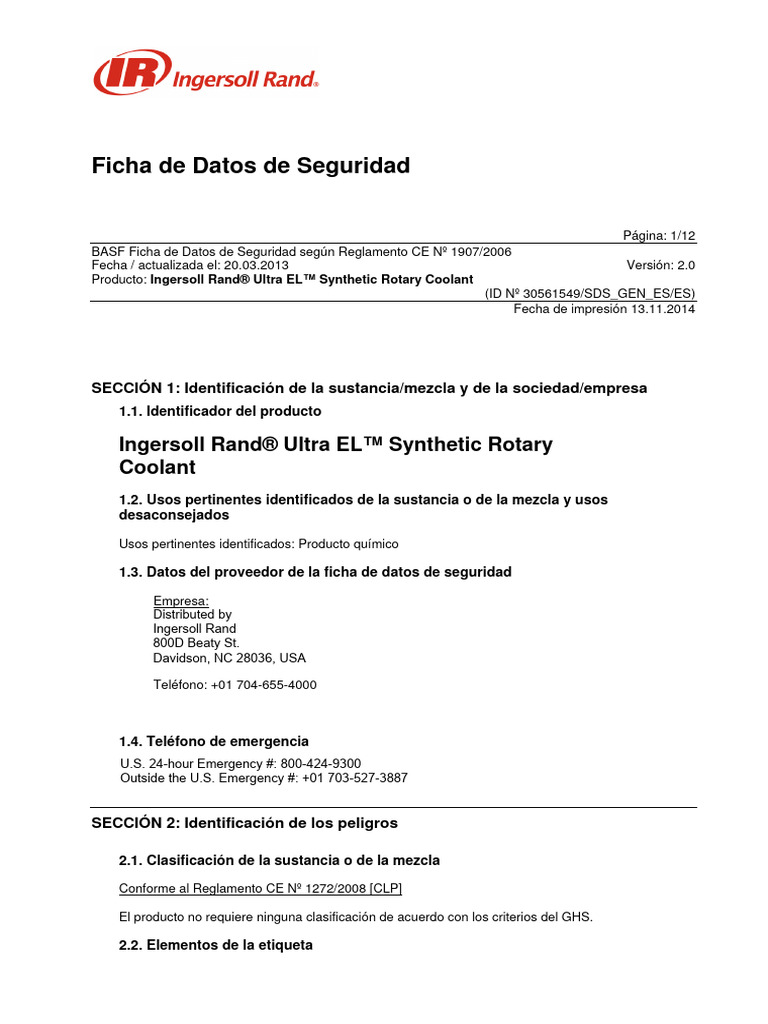 HDS Ultra EL | PDF | Toxicidad | Solubilidad