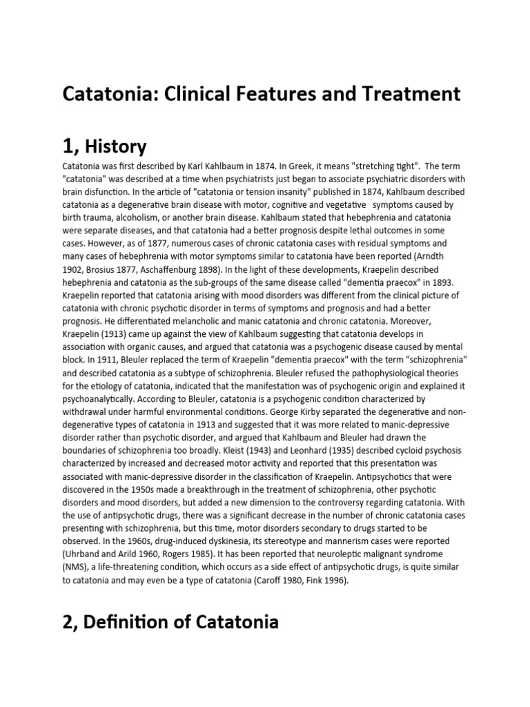 Catatonia | PDF | Abnormal Psychology | Medicine
