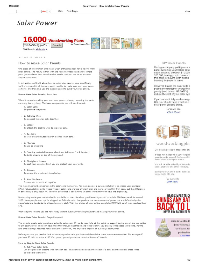 Solar Power How To Make Solar Panels | PDF | Solar Cell | Photovoltaics