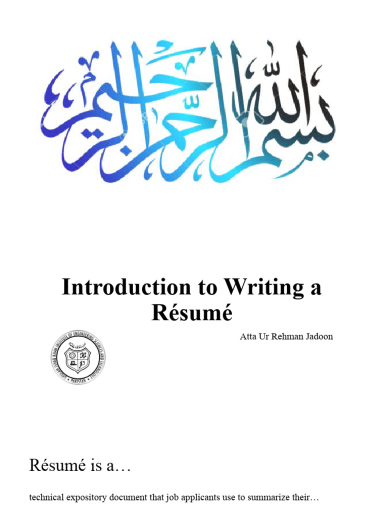 Lecture-20 Introduction To Writing A Resume | PDF | Résumé | Learning