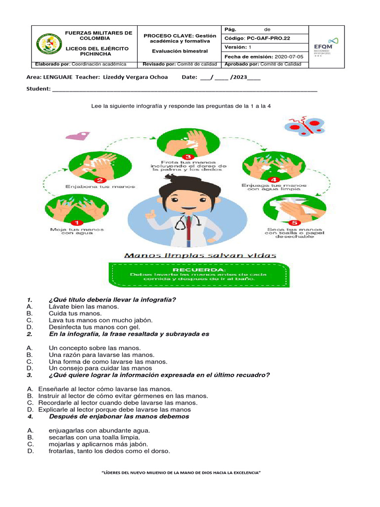 Lenguaje Segundo | PDF | Lavado de manos