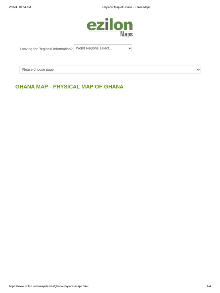 Physical Map of Ghana - Ezilon Maps | PDF | Earth Sciences | Physical Geography