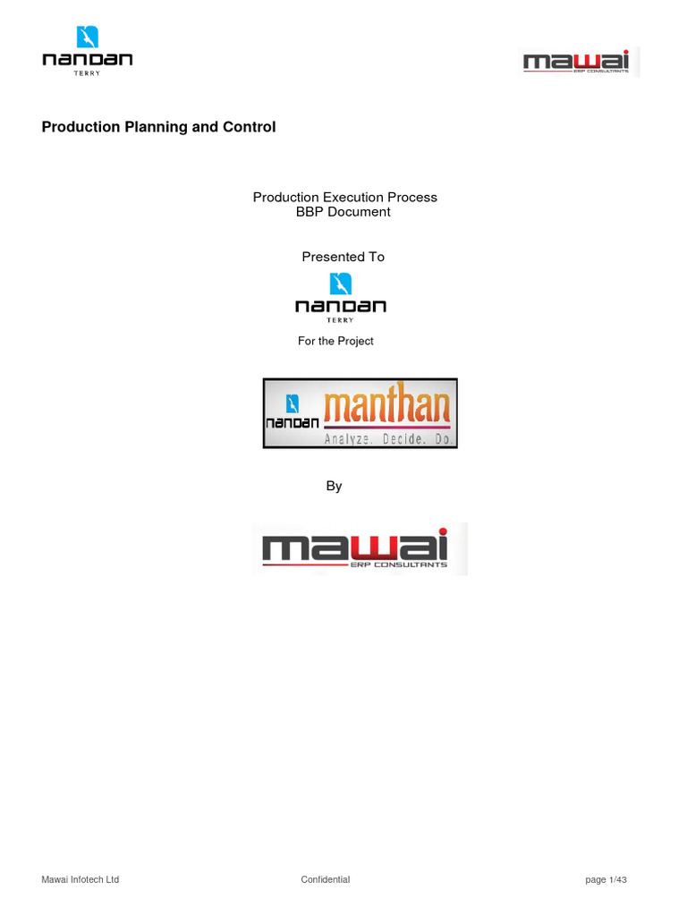 NTPL BBP PP v1 Overview | PDF | Business | Production And Manufacturing