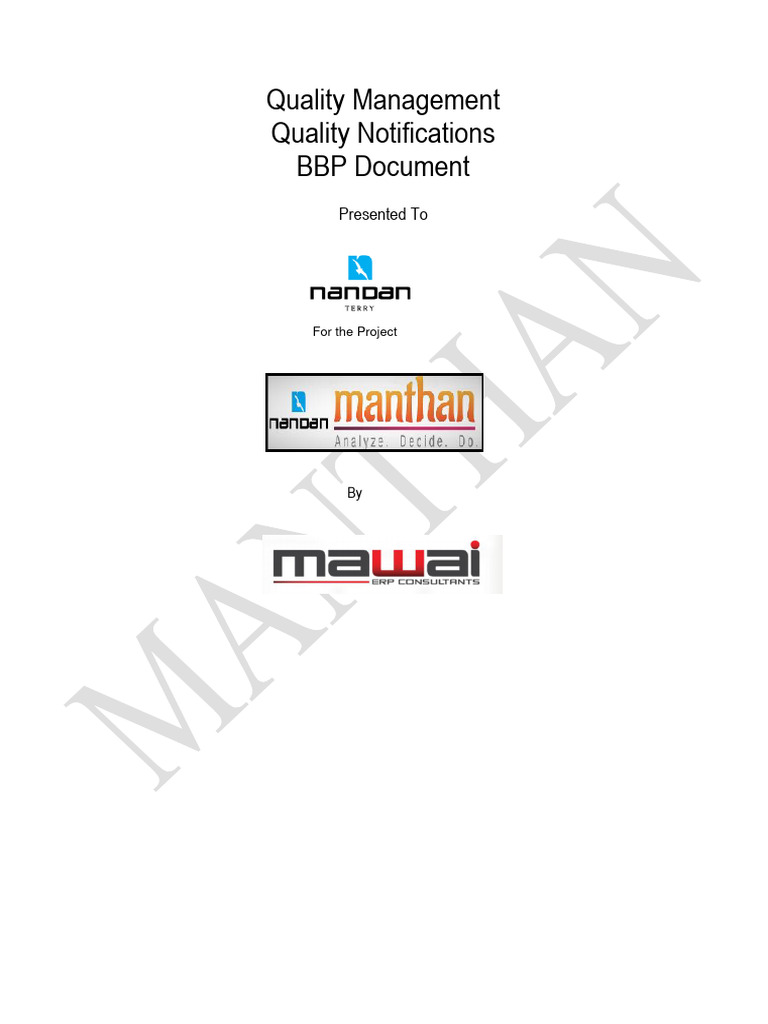 NTPL QM QN Quality Notifications 1 | PDF | System | Business Process