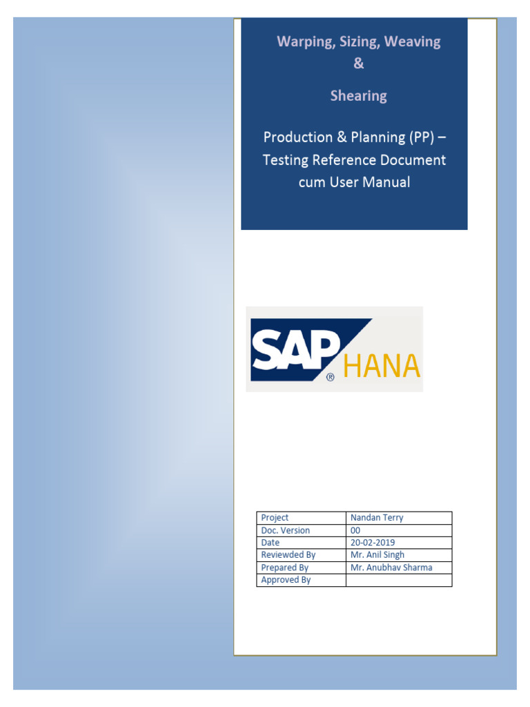 Yarn Production Process User Manual | PDF | Software | Computing