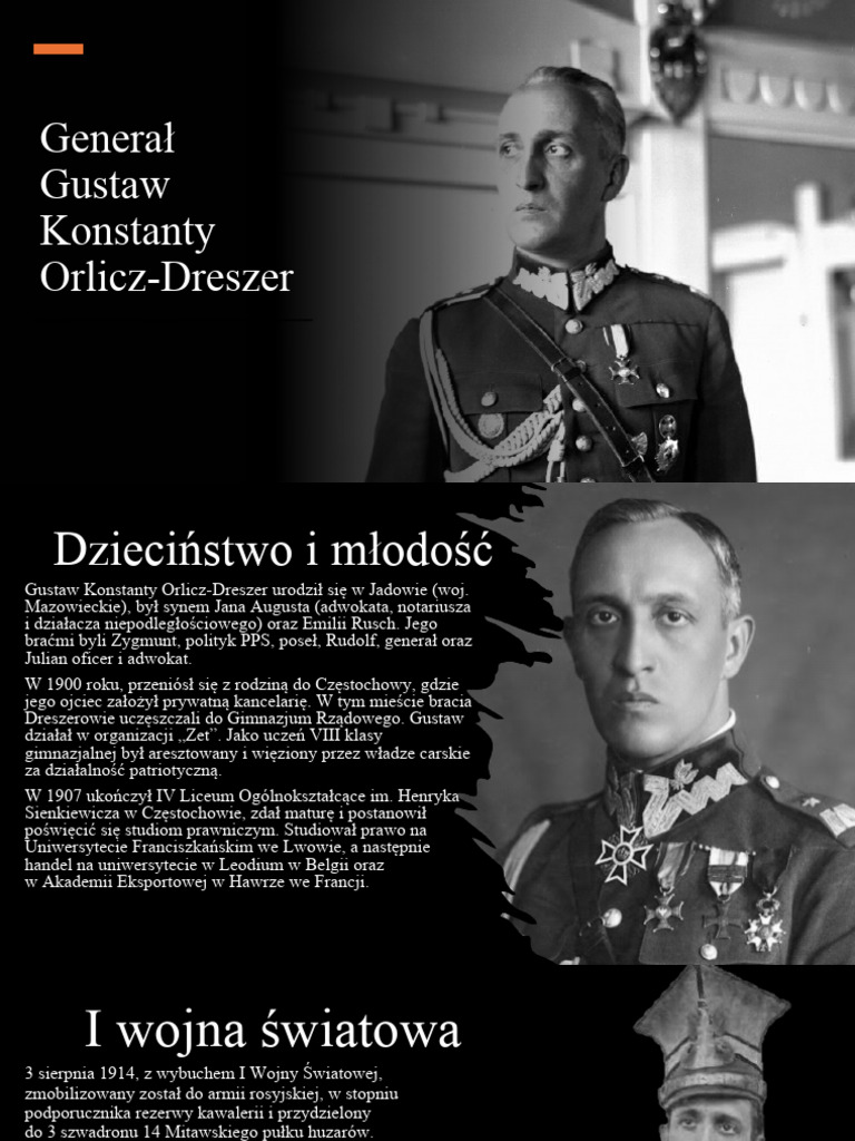 Generał Gustaw Konstanty Orlicz-Dreszer | PDF