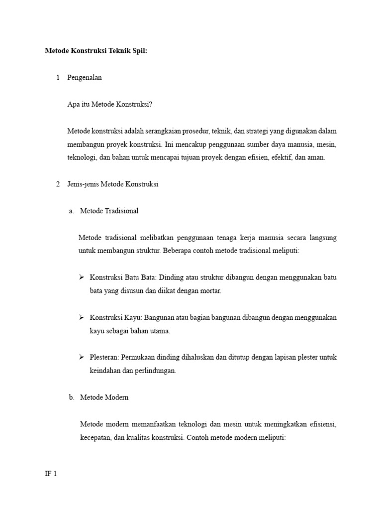 01. METODE KONSTRUKSI TEKNIK SIPIL | PDF