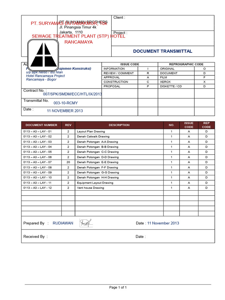 1-Document Transmittal Sheet (DTS) | PDF